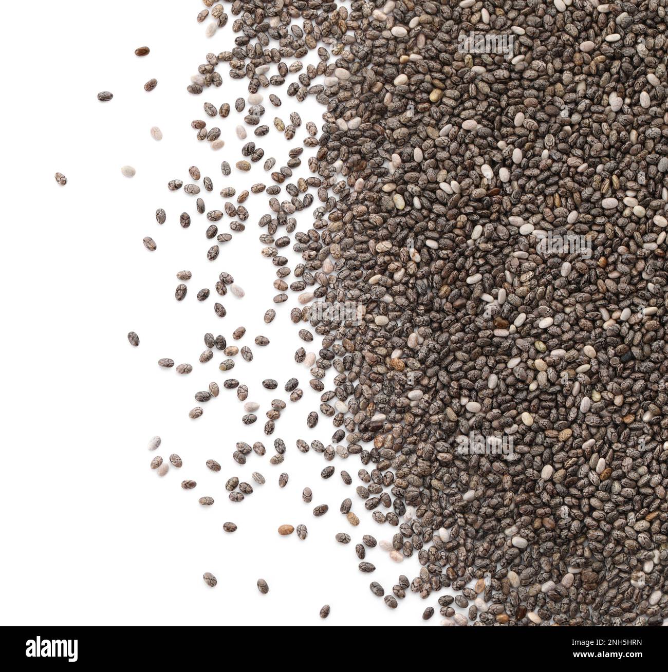 Pile of chia seeds on white background, top view Stock Photo - Alamy