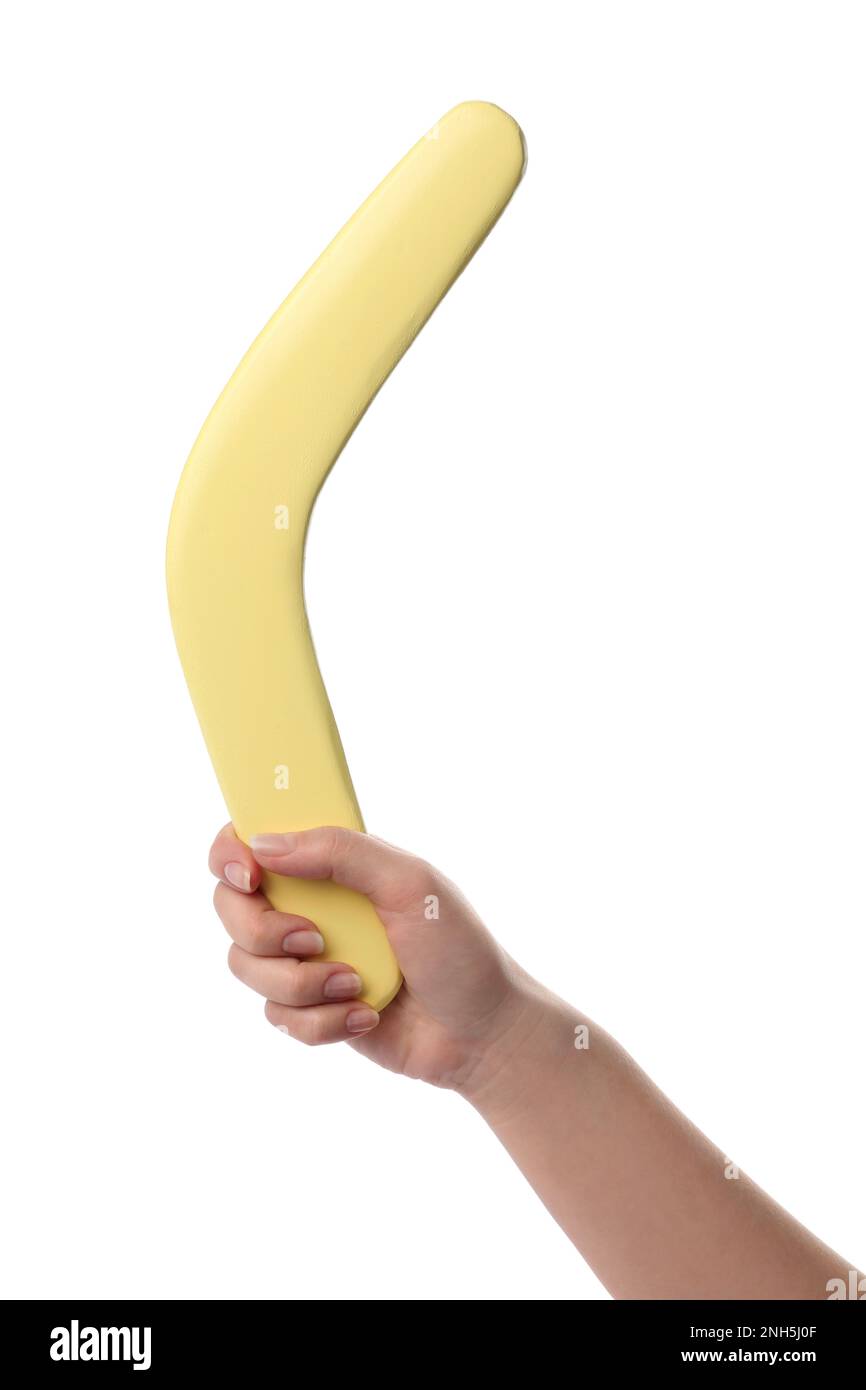 Hand holding boomerang hi-res stock photography and images - Alamy
