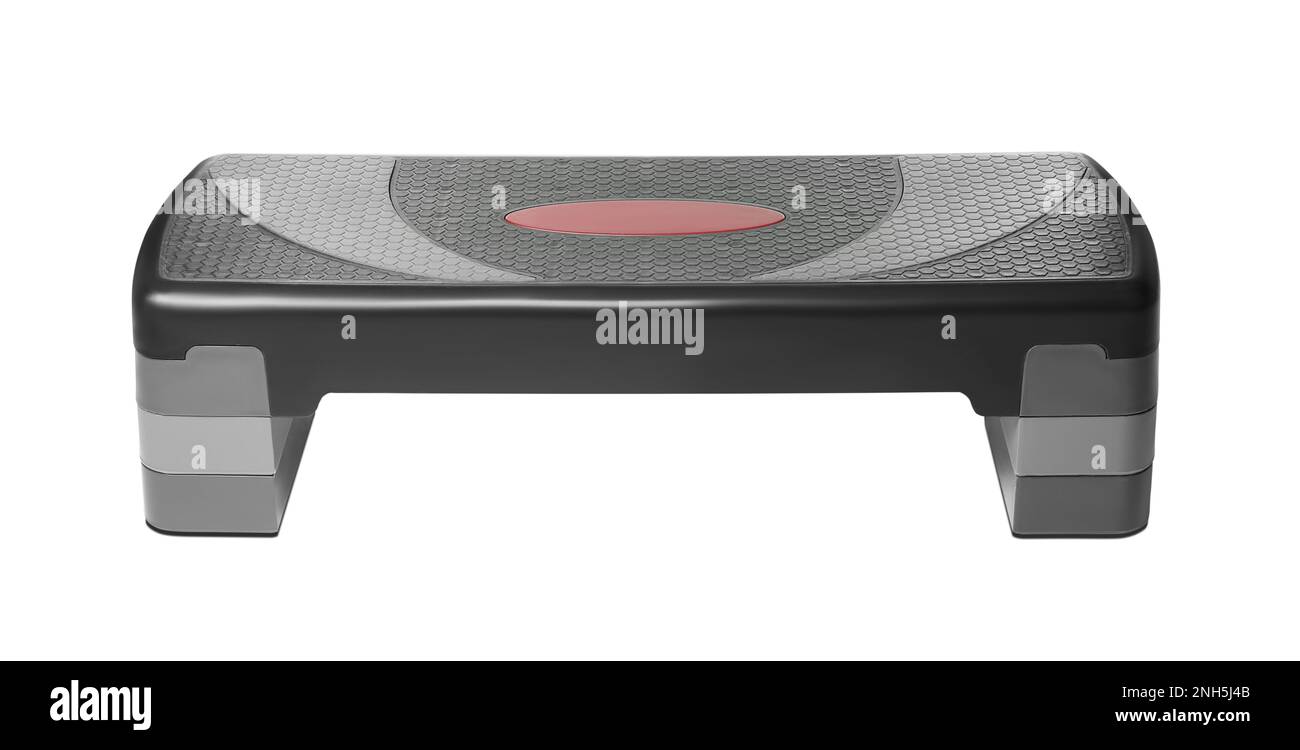 Step platform on white background. Sports equipment Stock Photo - Alamy