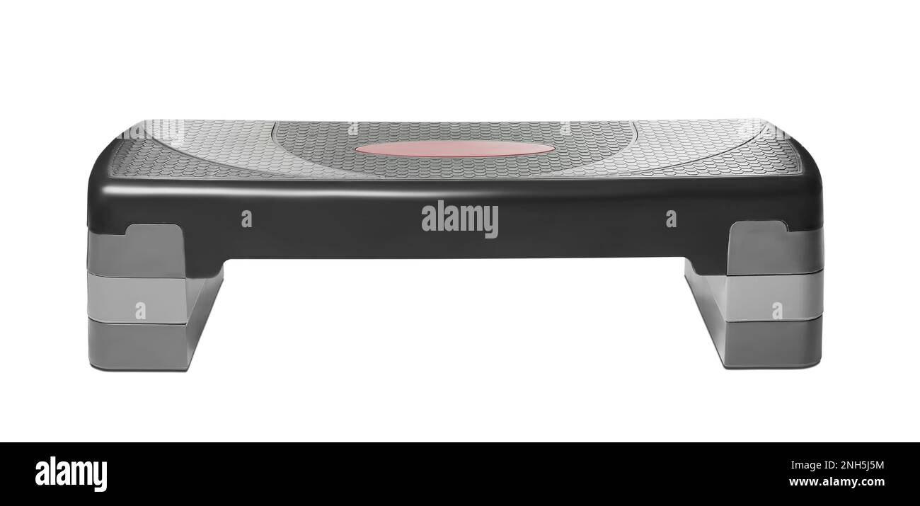 Step platform on white background. Sports equipment Stock Photo - Alamy