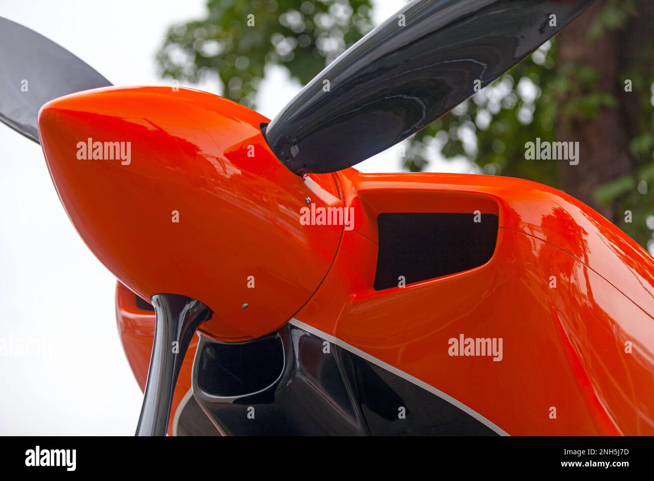 Close-up on the propeller of a small monoplane Stock Photo - Alamy
