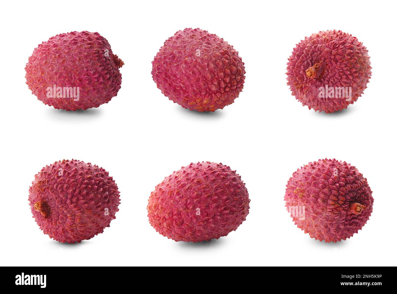 Set with tasty ripe lychee fruits on white background Stock Photo - Alamy