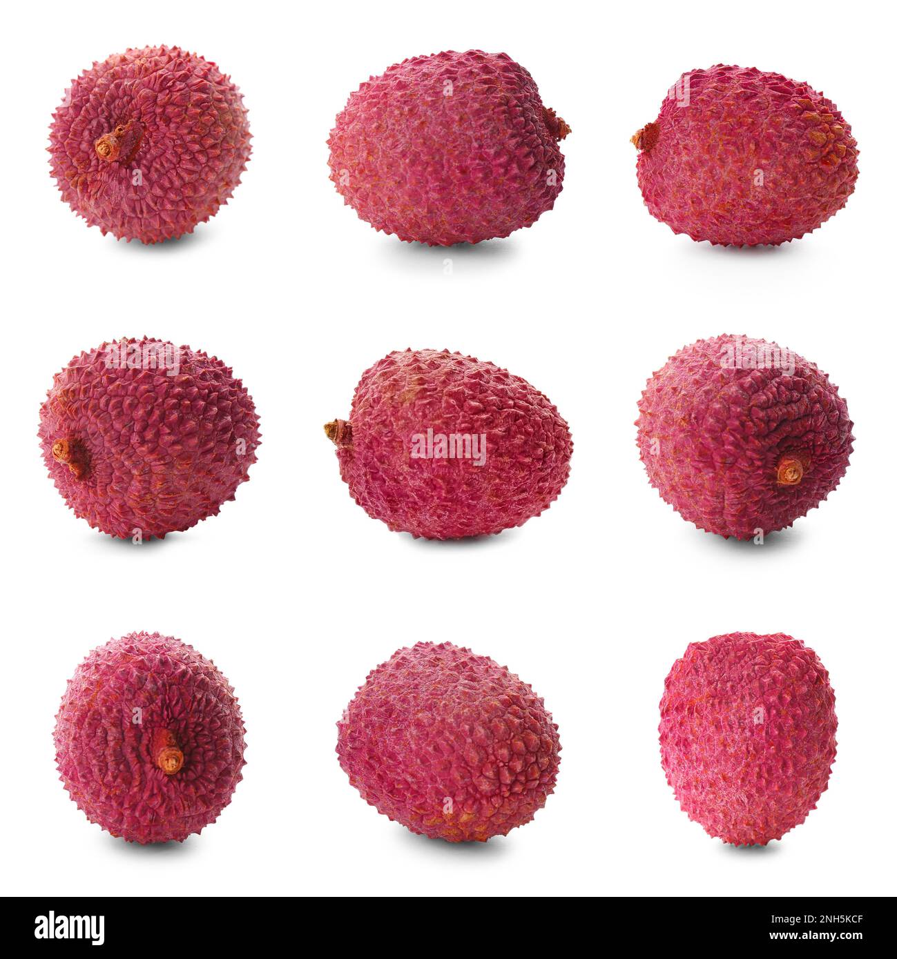 Set with tasty ripe lychee fruits on white background Stock Photo - Alamy