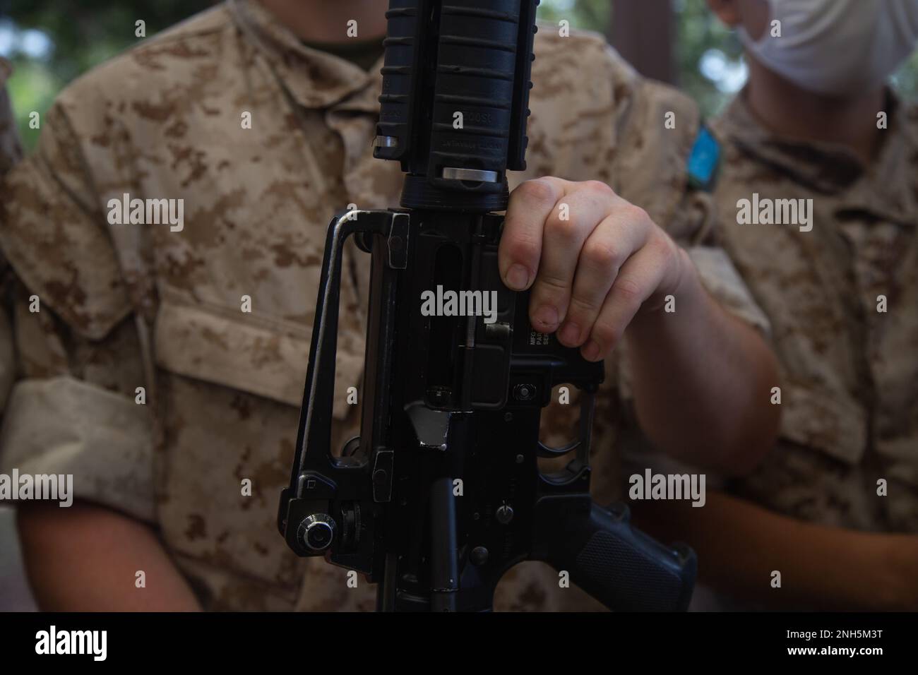A U.S. Marine Corps recruit with Lima Company, 3rd Recruit Training ...