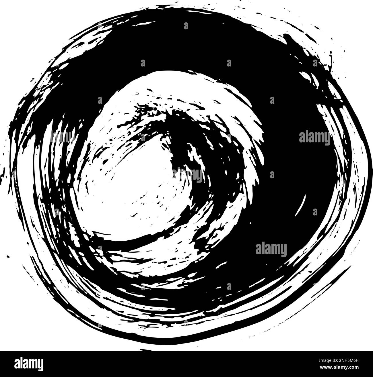 Ink Dry Brush Grunge Free Hand Round Frame Stock Vector Image & Art - Alamy