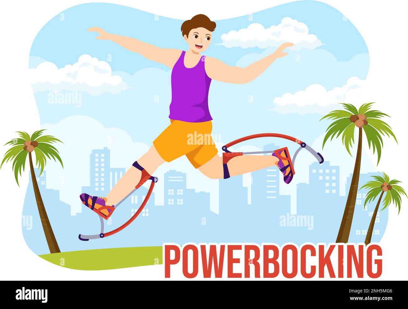 Powerbocking Sport Illustration with Jumping Boots for Web Banner or ...