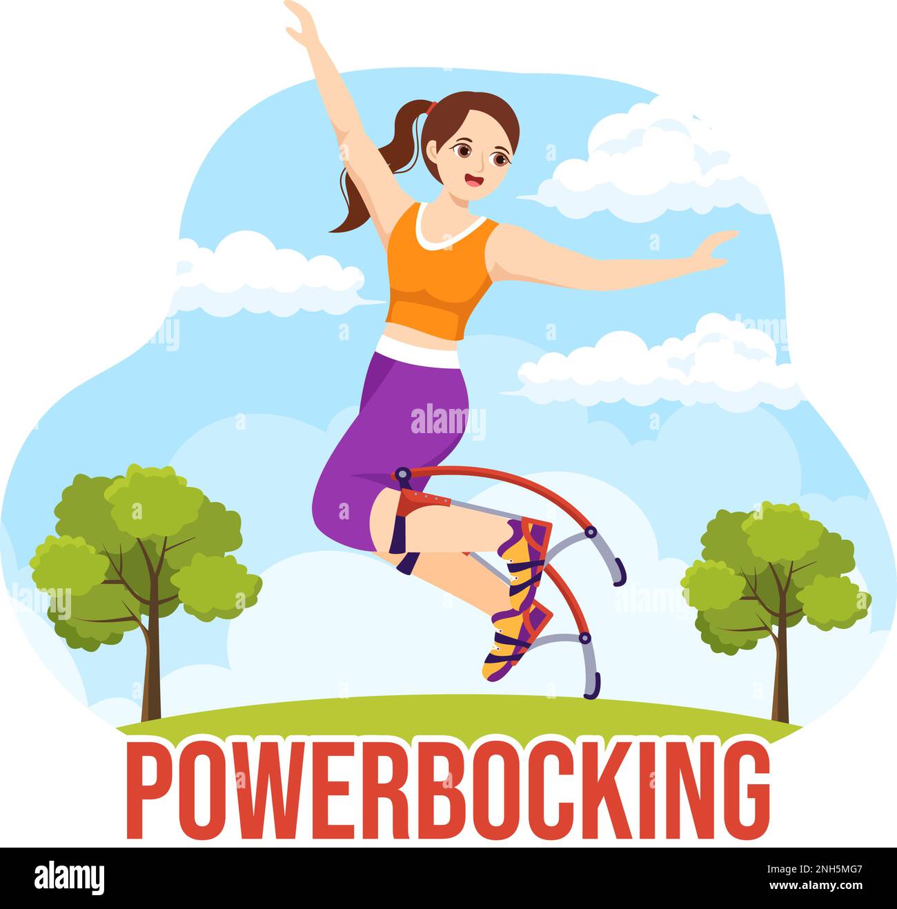 Powerbocking Sport Illustration with Jumping Boots for Web Banner or ...
