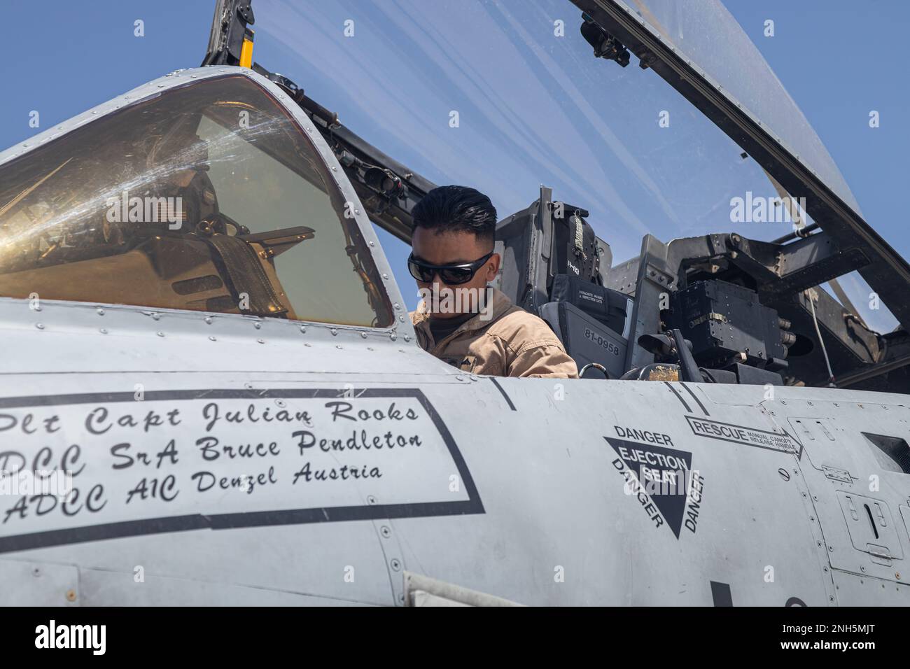 U.S. Marine Corps Lance Cpl. Ruben Estrada, a firefighter technician ...