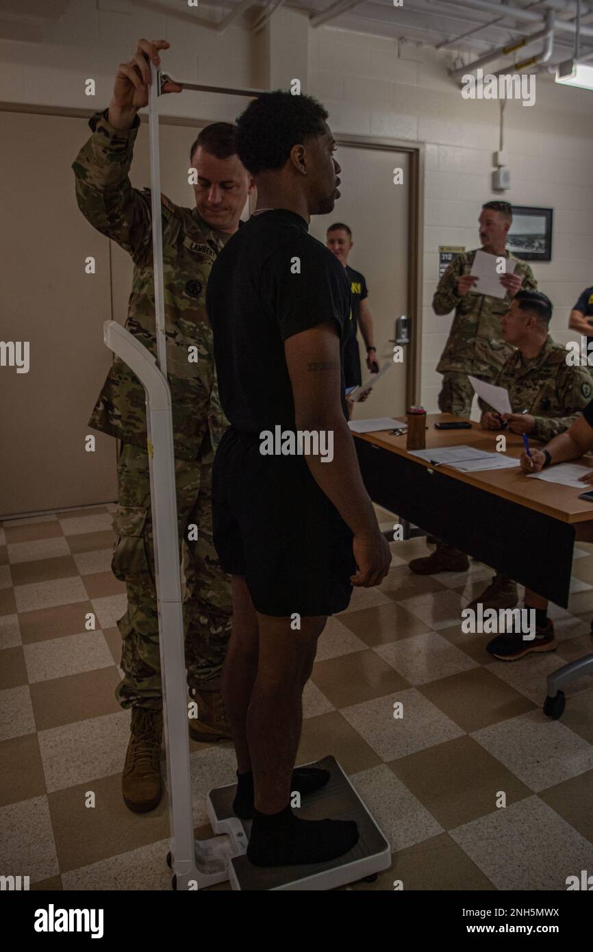 Soldier gets his height and weight measured, July 18 at Schofield ...