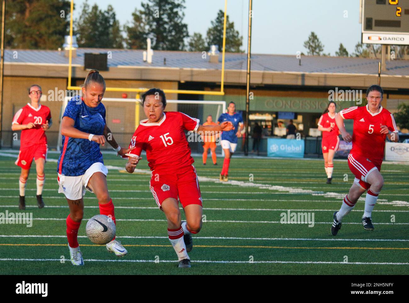 Canada's Katherine Fung defends against France's Fany Proniez in match ...