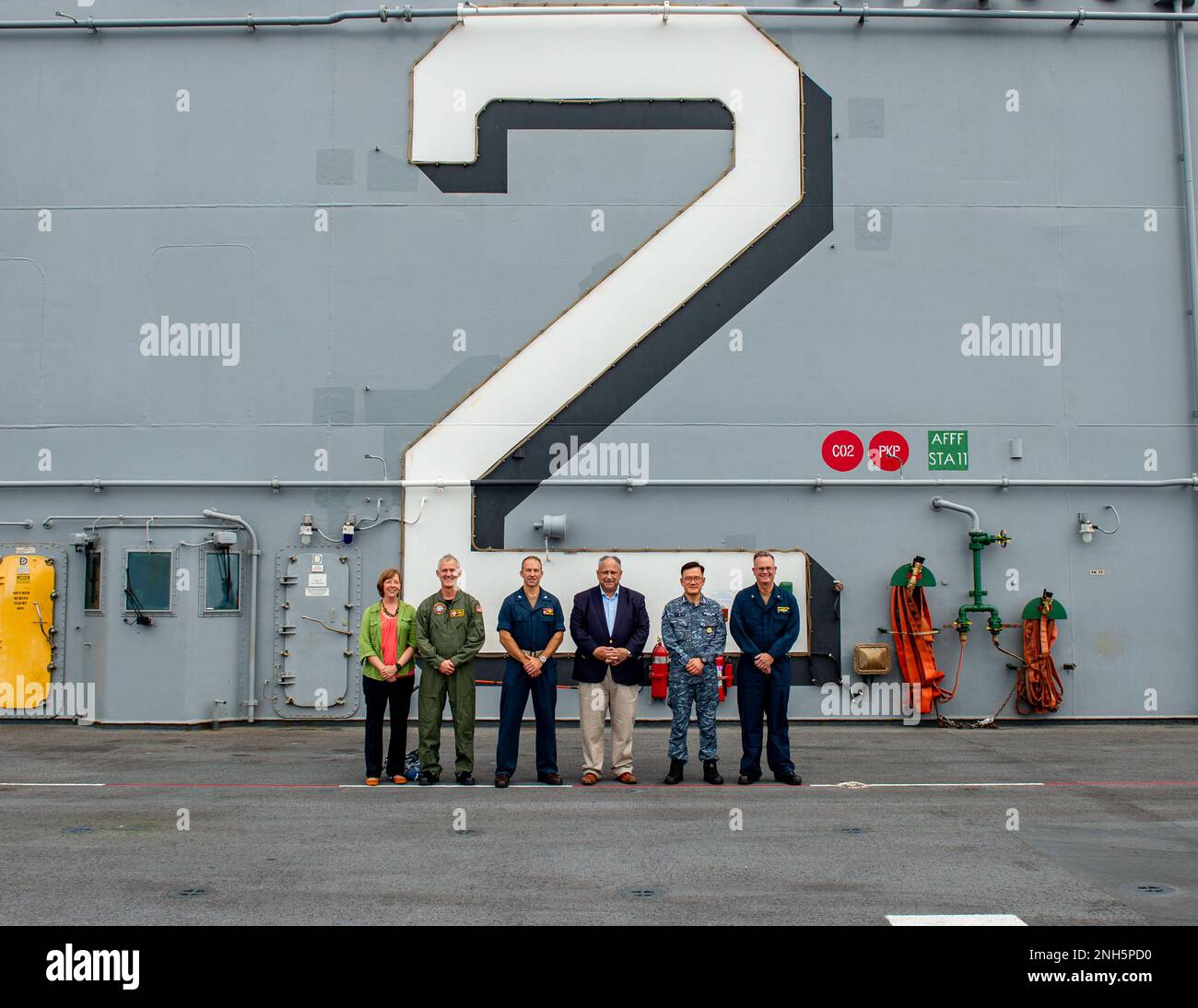 PACIFIC OCEAN (July 18, 2022) From left, Ms. Allison Griner, U.S ...