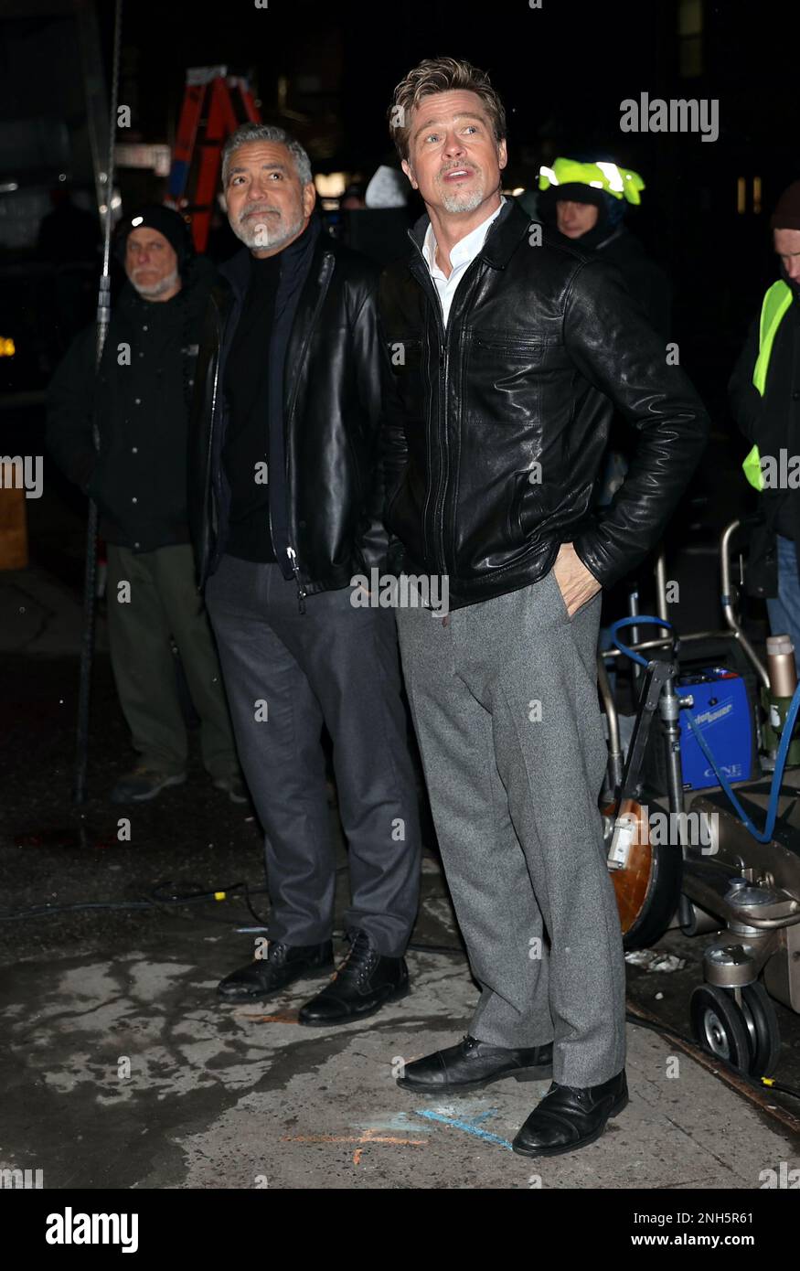 Brad Pitt, George Clooney spotted filming on the set of ‘Wolves’ in ...