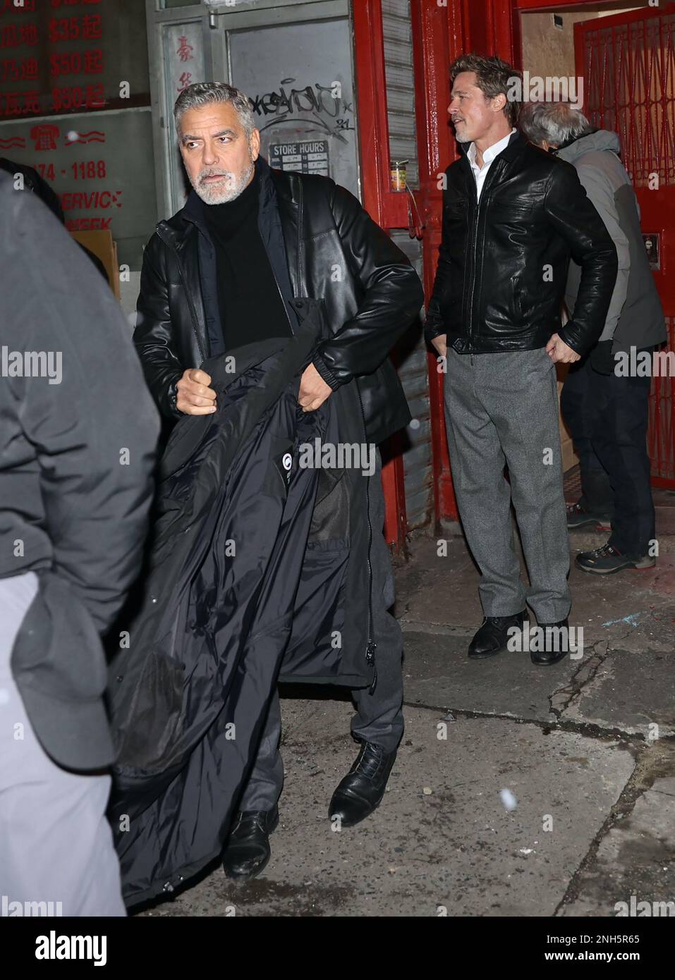 Brad Pitt, George Clooney spotted filming on the set of ‘Wolves’ in ...