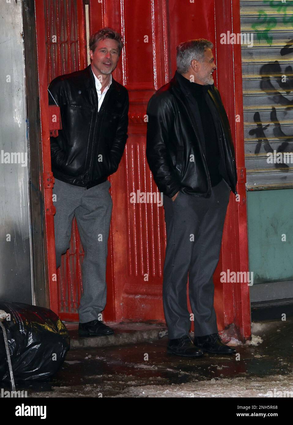 Brad Pitt, George Clooney spotted filming on the set of ‘Wolves’ in ...