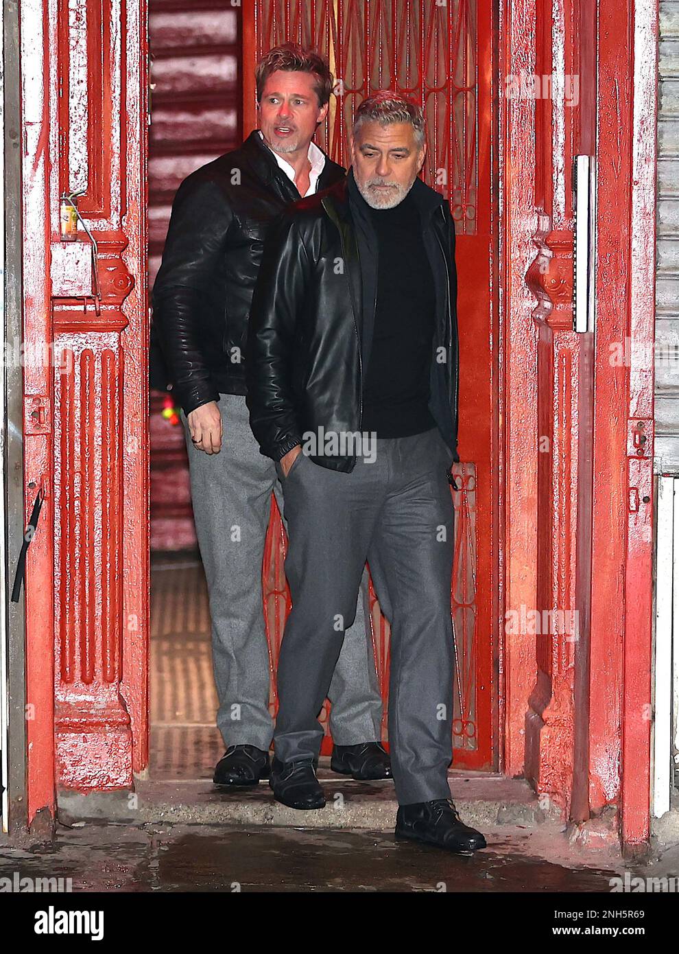 Brad Pitt, George Clooney spotted filming on the set of ‘Wolves’ in ...