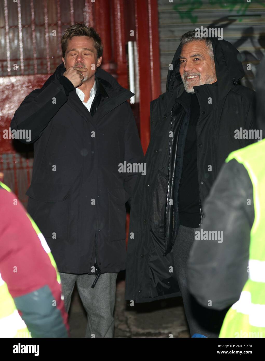 Brad Pitt, George Clooney spotted filming on the set of ‘Wolves’ in ...