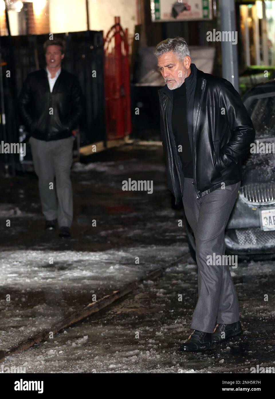 Brad Pitt, George Clooney spotted filming on the set of ‘Wolves’ in ...