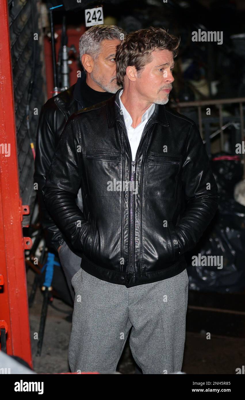 Brad Pitt, George Clooney spotted filming on the set of ‘Wolves’ in ...