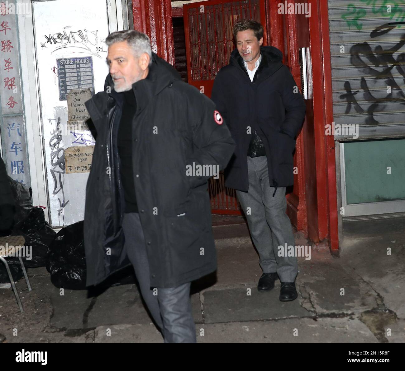 Brad Pitt, George Clooney spotted filming on the set of ‘Wolves’ in ...