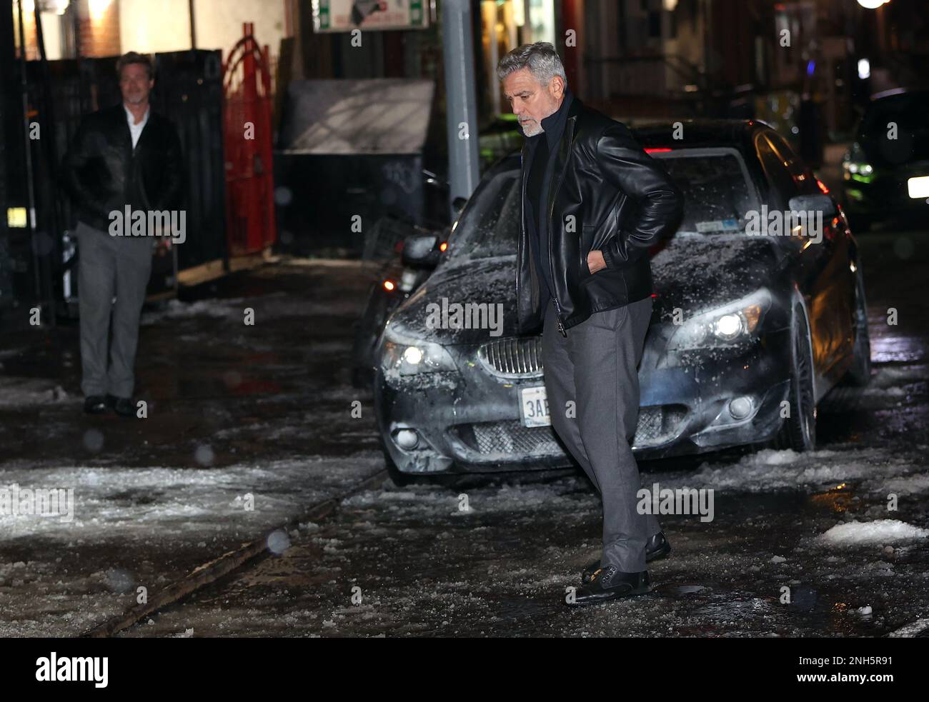 Brad Pitt, George Clooney spotted filming on the set of ‘Wolves’ in ...