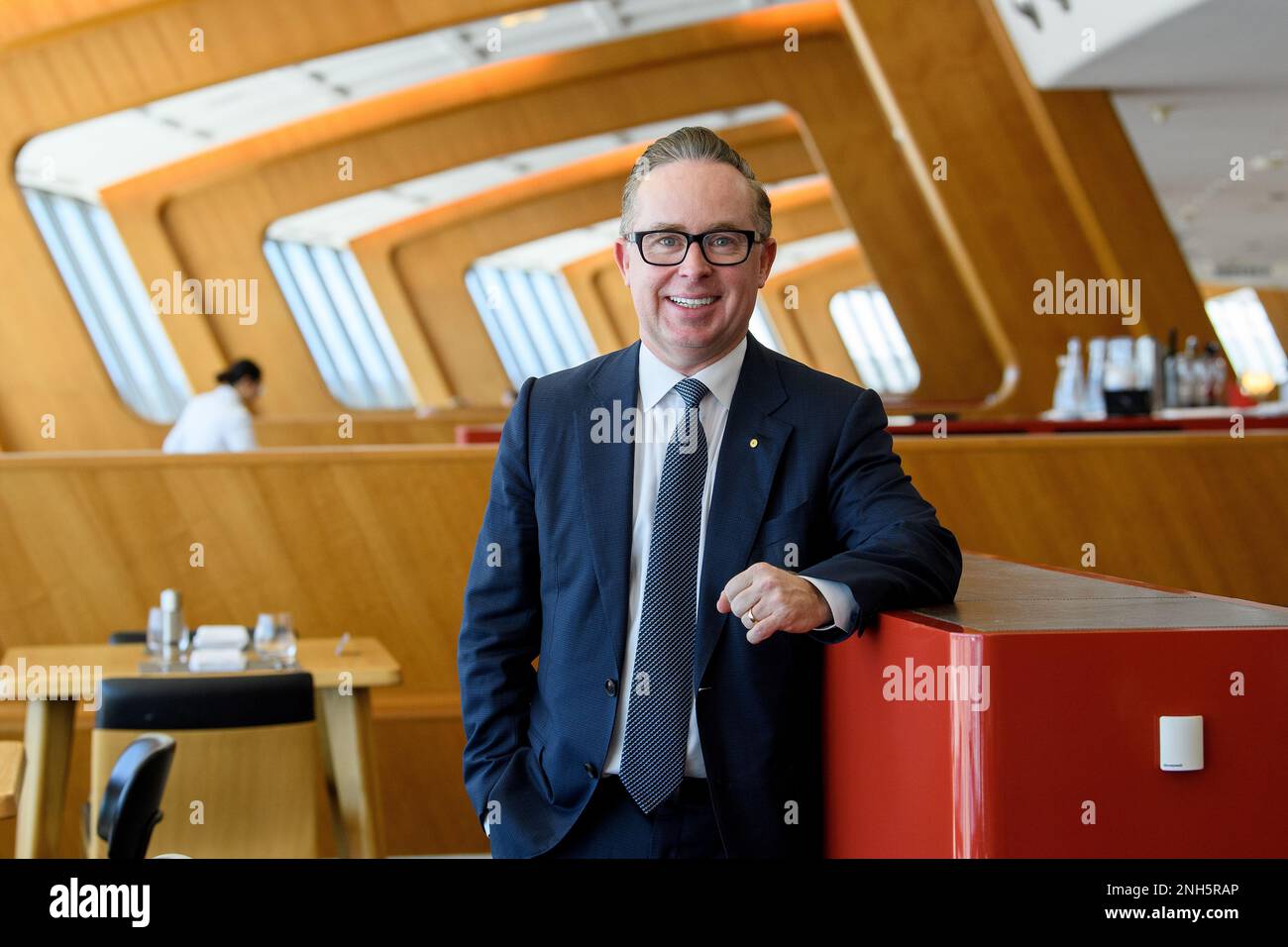 Qantas CEO Alan Joyce poses for a photograph following an announcement ...