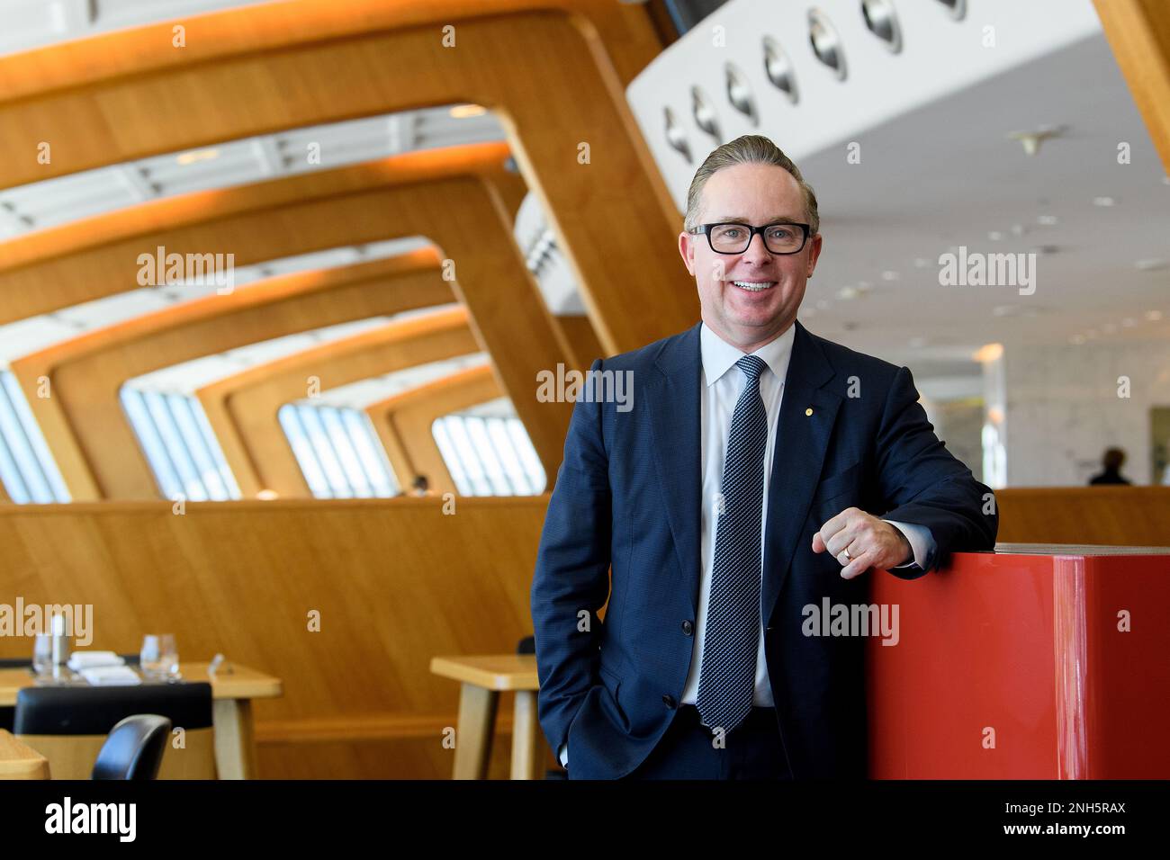 Qantas CEO Alan Joyce poses for a photograph following an announcement ...