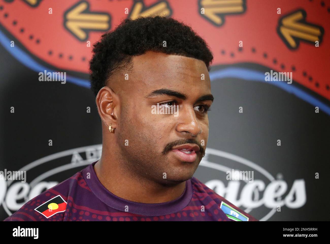 Broncos player Ezra Mam during a Brisbane Broncos NRL Media Conference ...