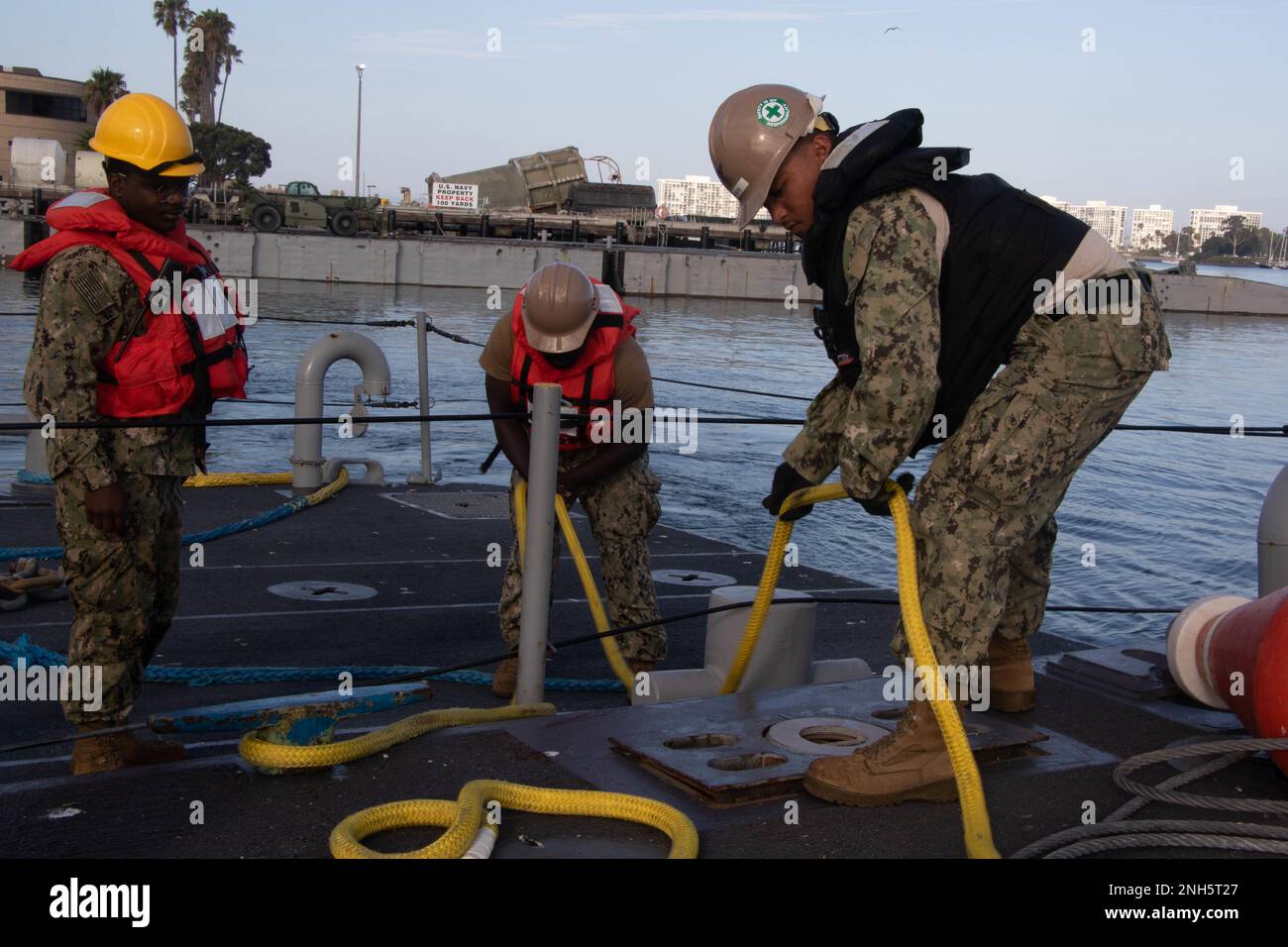 Floating causeway construction hi-res stock photography and images - Alamy