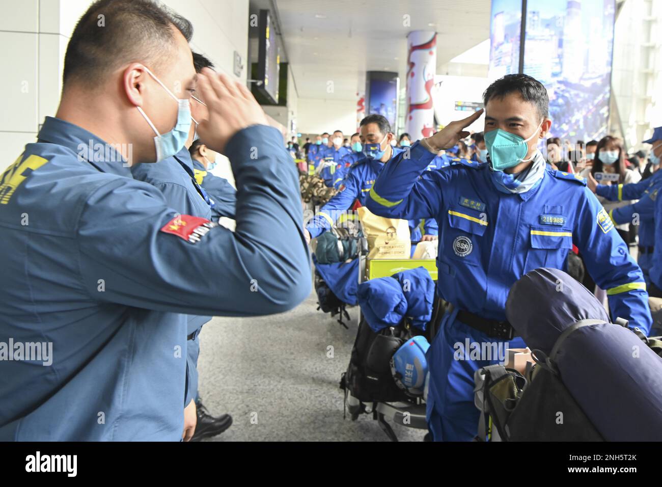 **CHINESE MAINLAND, HONG KONG, MACAU AND TAIWAN OUT** Rescuers of the ...