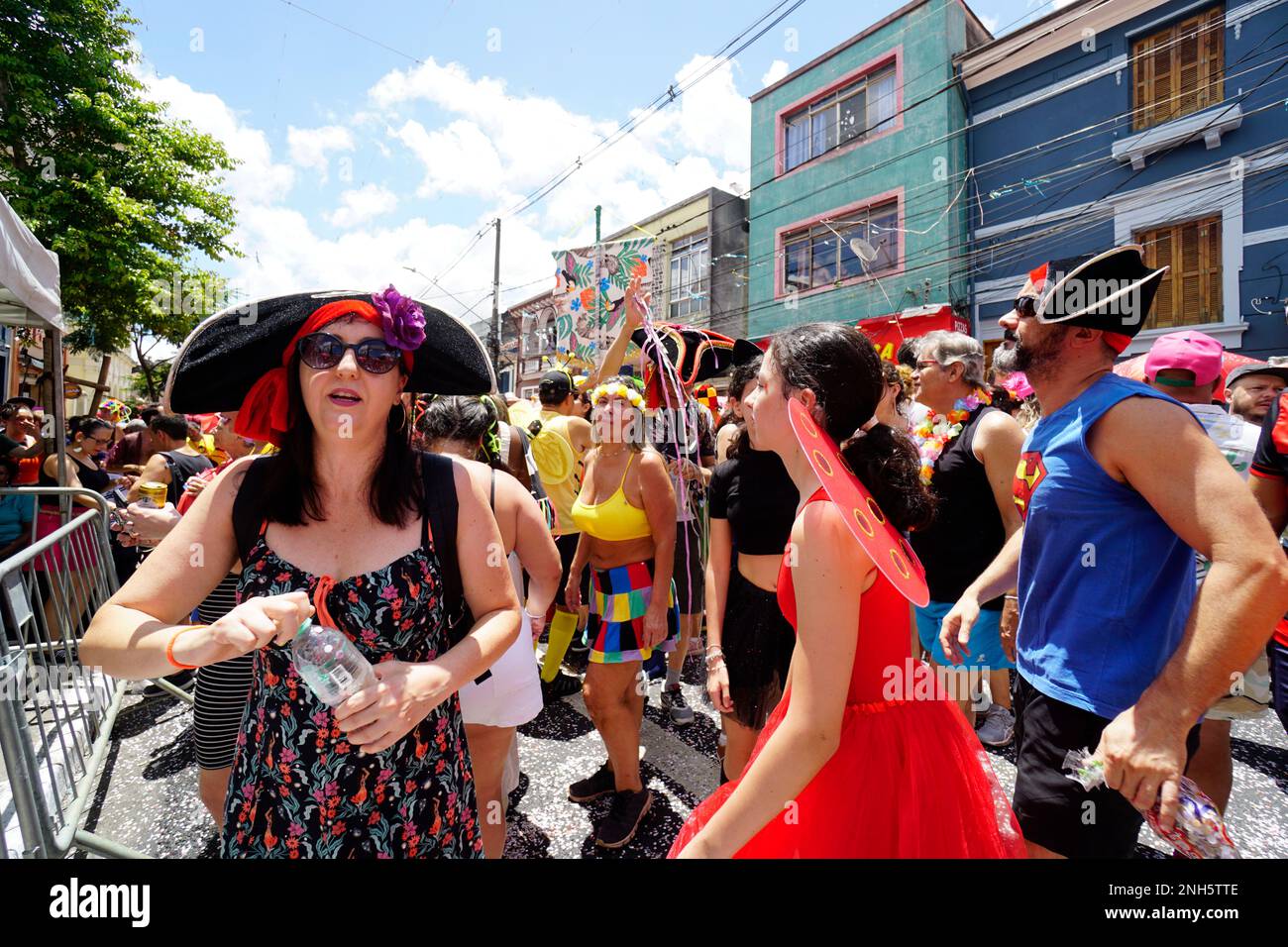 São Paulo SP Brazil February 20 2023 Revelers dancing during the annual ...