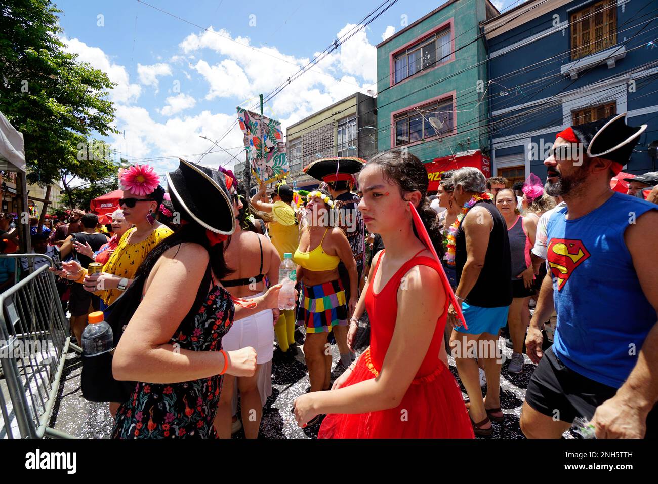 São Paulo SP Brazil February 20 2023 Revelers dancing during the annual ...