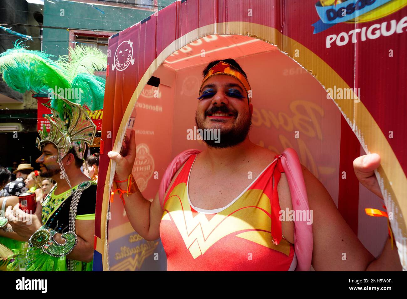 São Paulo SP Brazil February 20 2023 Revelers dancing during the annual ...