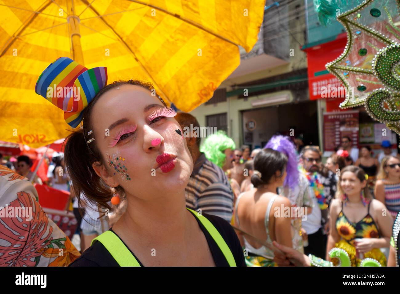 São Paulo SP Brazil February 20 2023 Revelers dancing during the annual ...