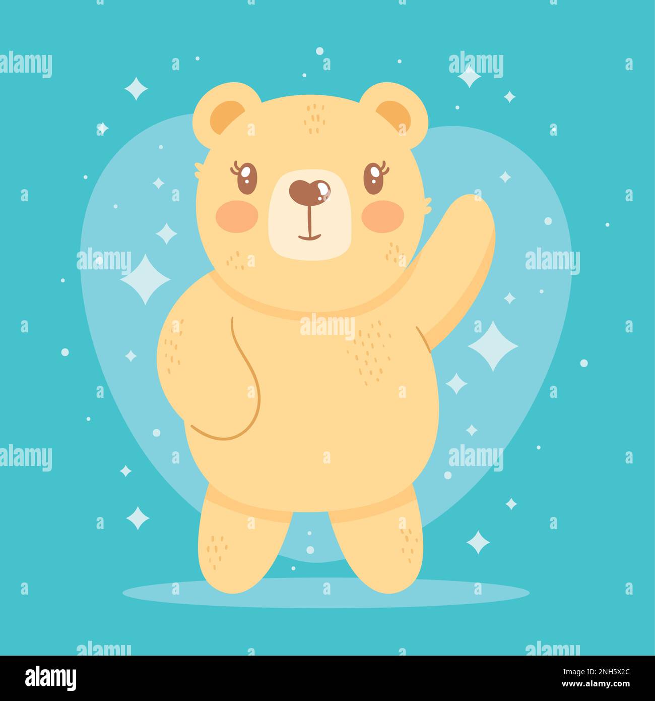 cute yellow bear saludating character Stock Vector Image & Art - Alamy