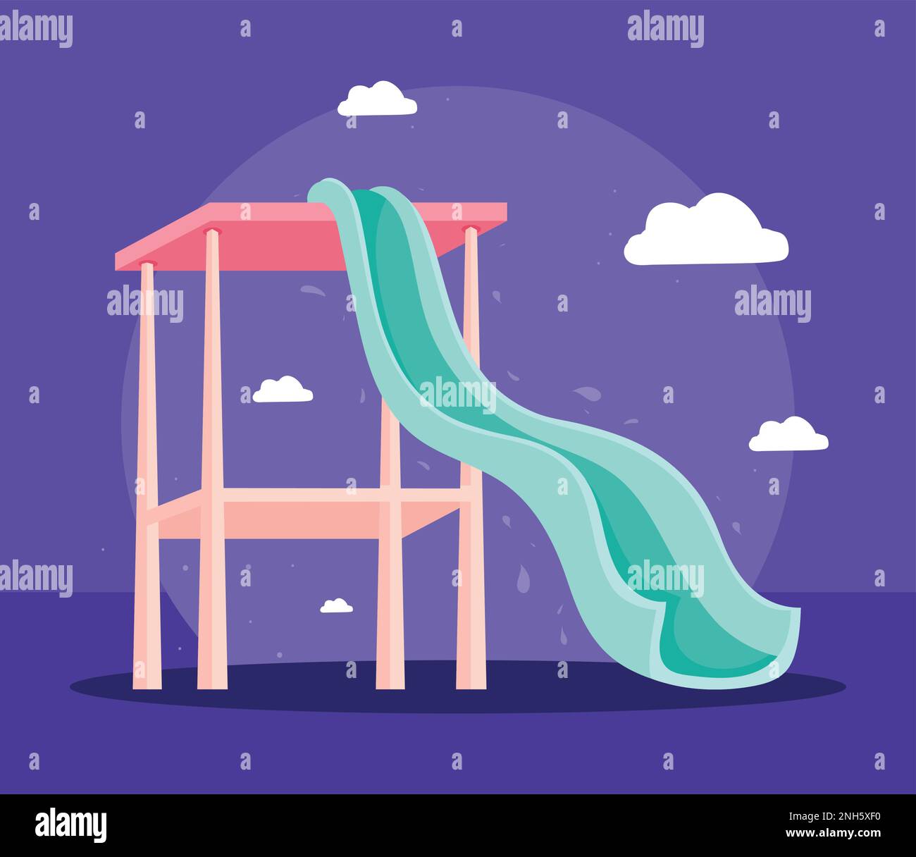 water park green slide scene Stock Vector Image & Art - Alamy