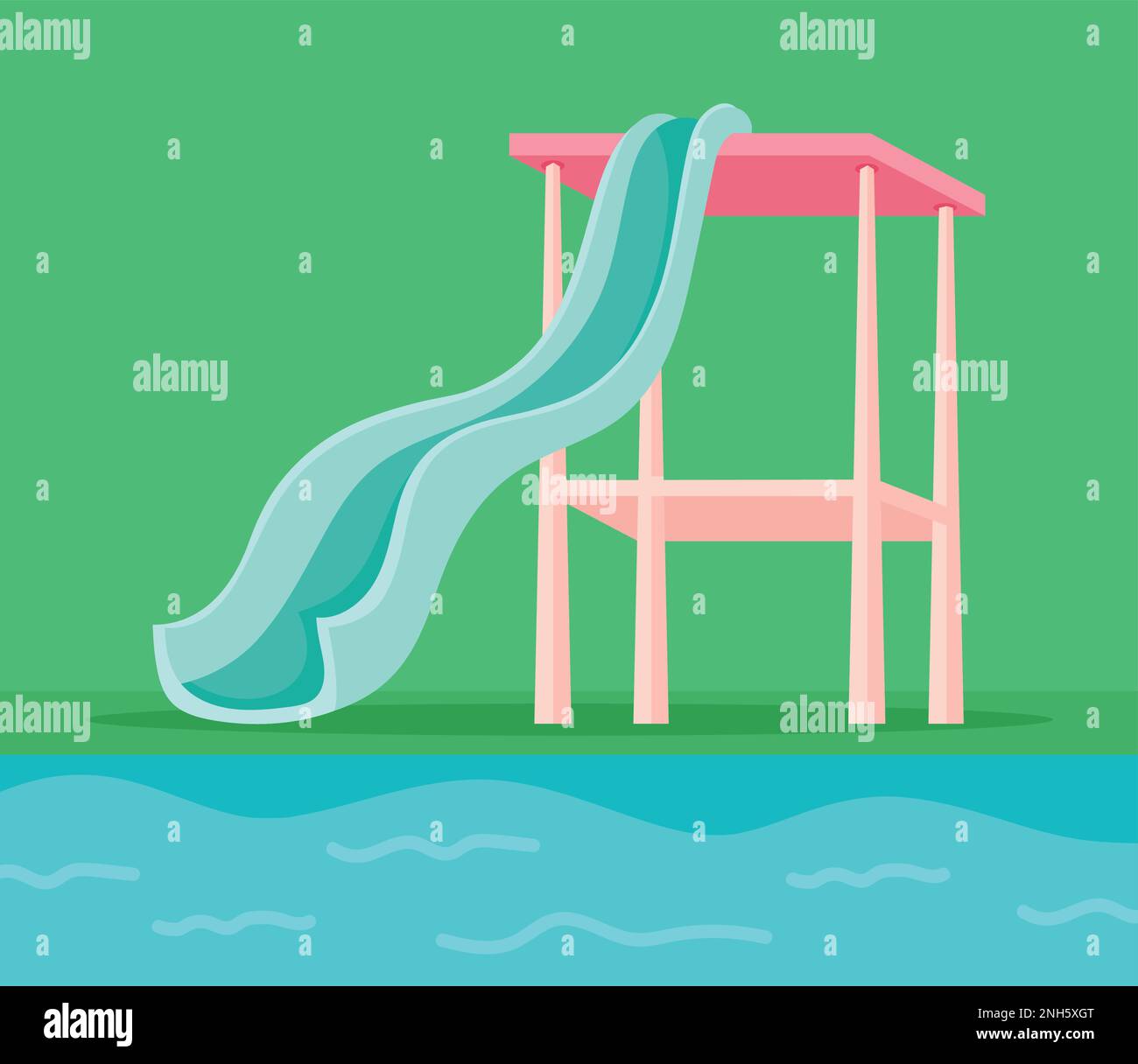blue slide in water park scene Stock Vector Image & Art - Alamy