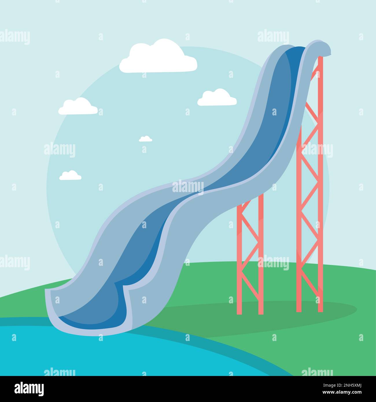 water park blue slide scene Stock Vector Image & Art - Alamy