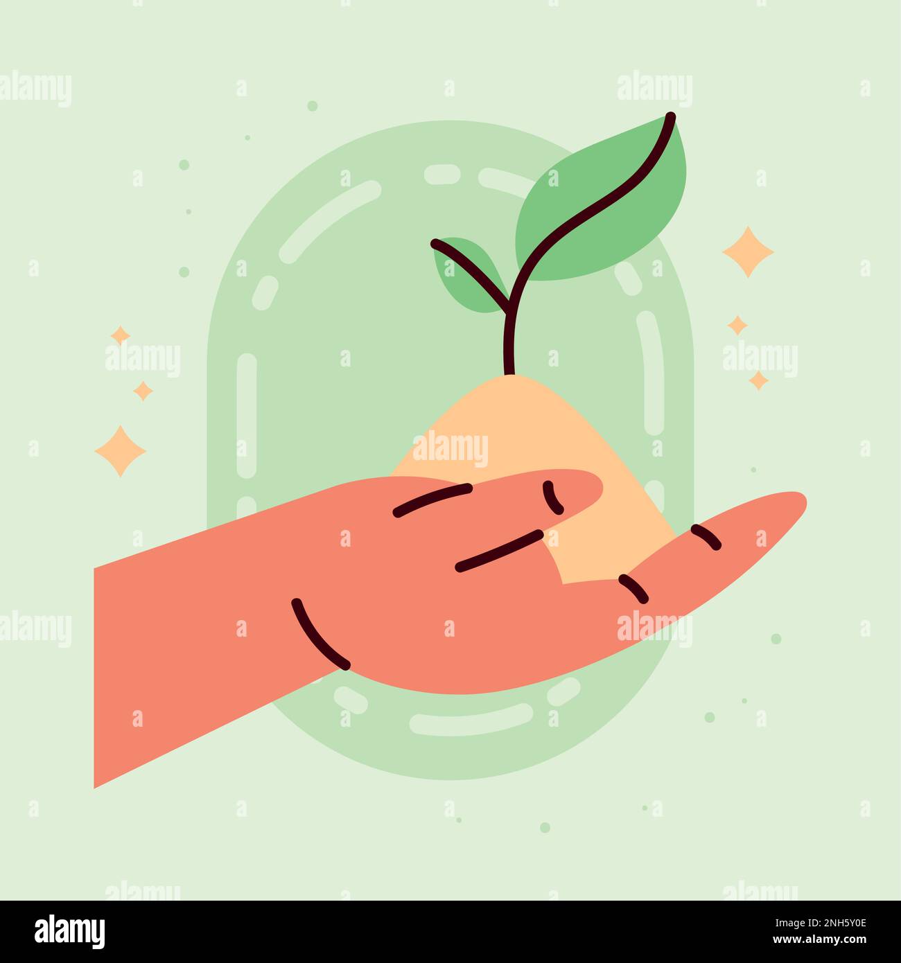 hand lifting plant ecology icon Stock Vector Image & Art - Alamy