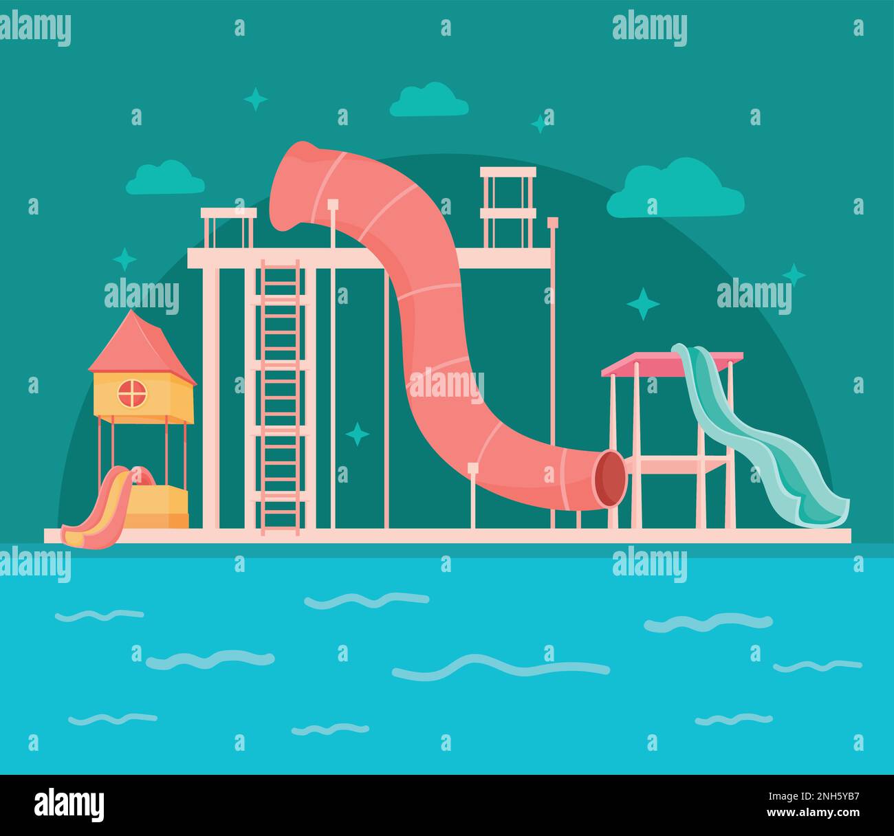Aquapark slides Stock Vector Images - Alamy