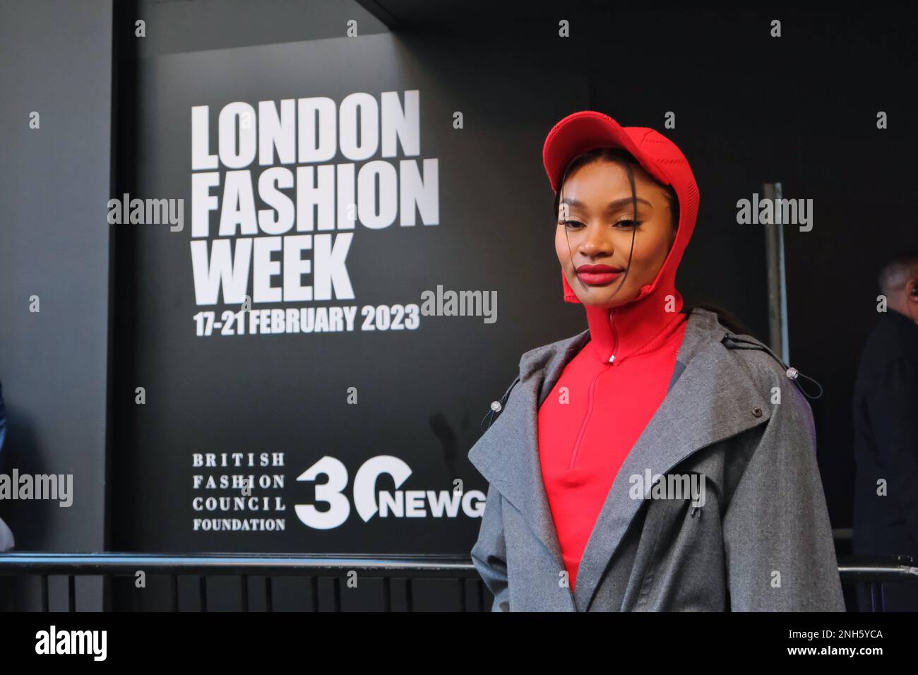 London, UK. 20th February, 2023. Saul Nash fashion show attendee, Team ...