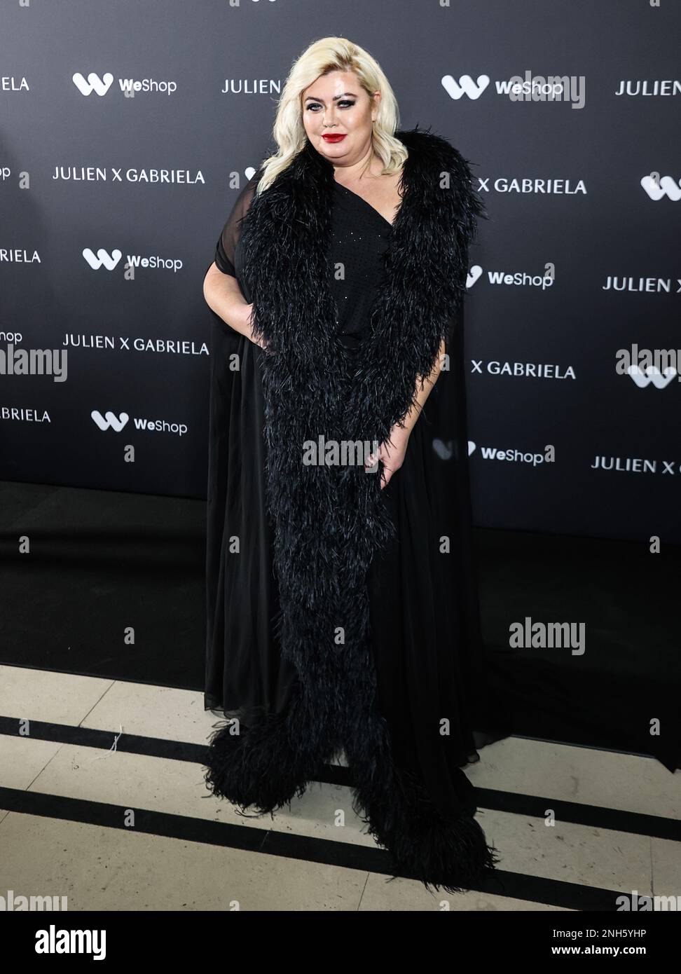 London, UK. 19th Feb, 2023. Gemma Collins attends the Julien Macdonald ...
