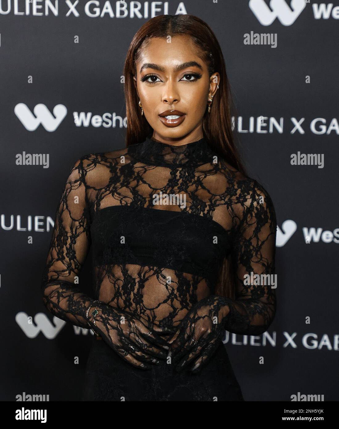 London, UK. 19th Feb, 2023. Jourdan Riane attends the Julien Macdonald ...