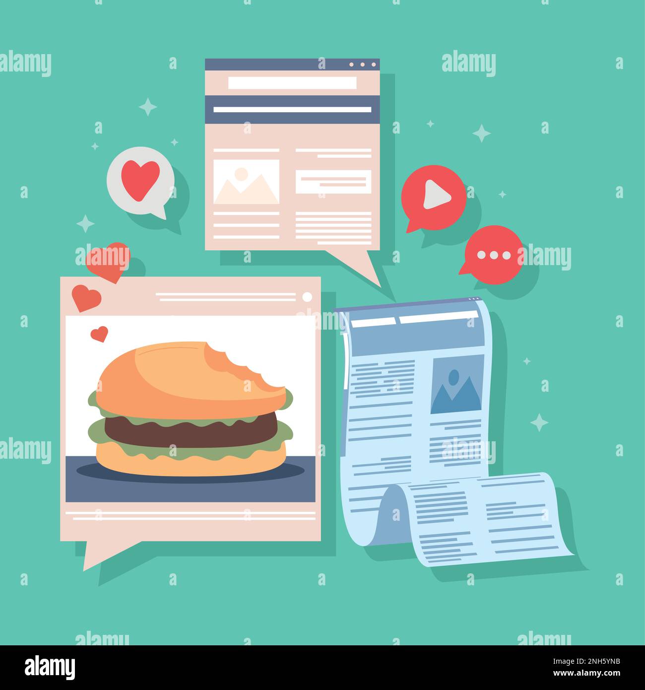 blog of fast food templates icons Stock Vector Image & Art - Alamy