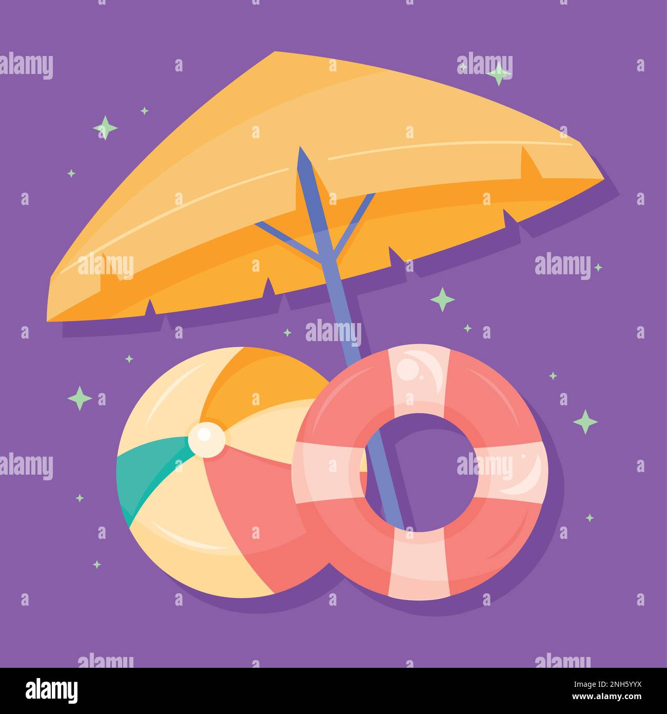 balloon and float with umbrella icons Stock Vector Image & Art - Alamy
