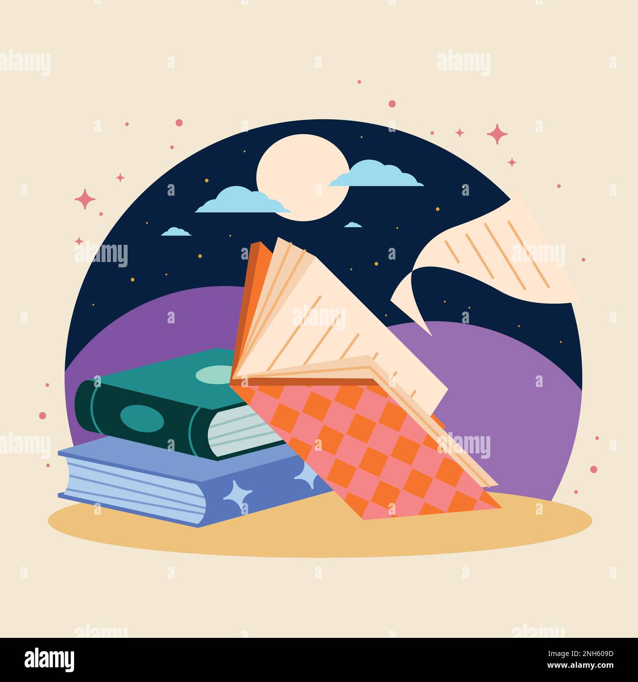 Bookstore scene Stock Vector Images - Alamy