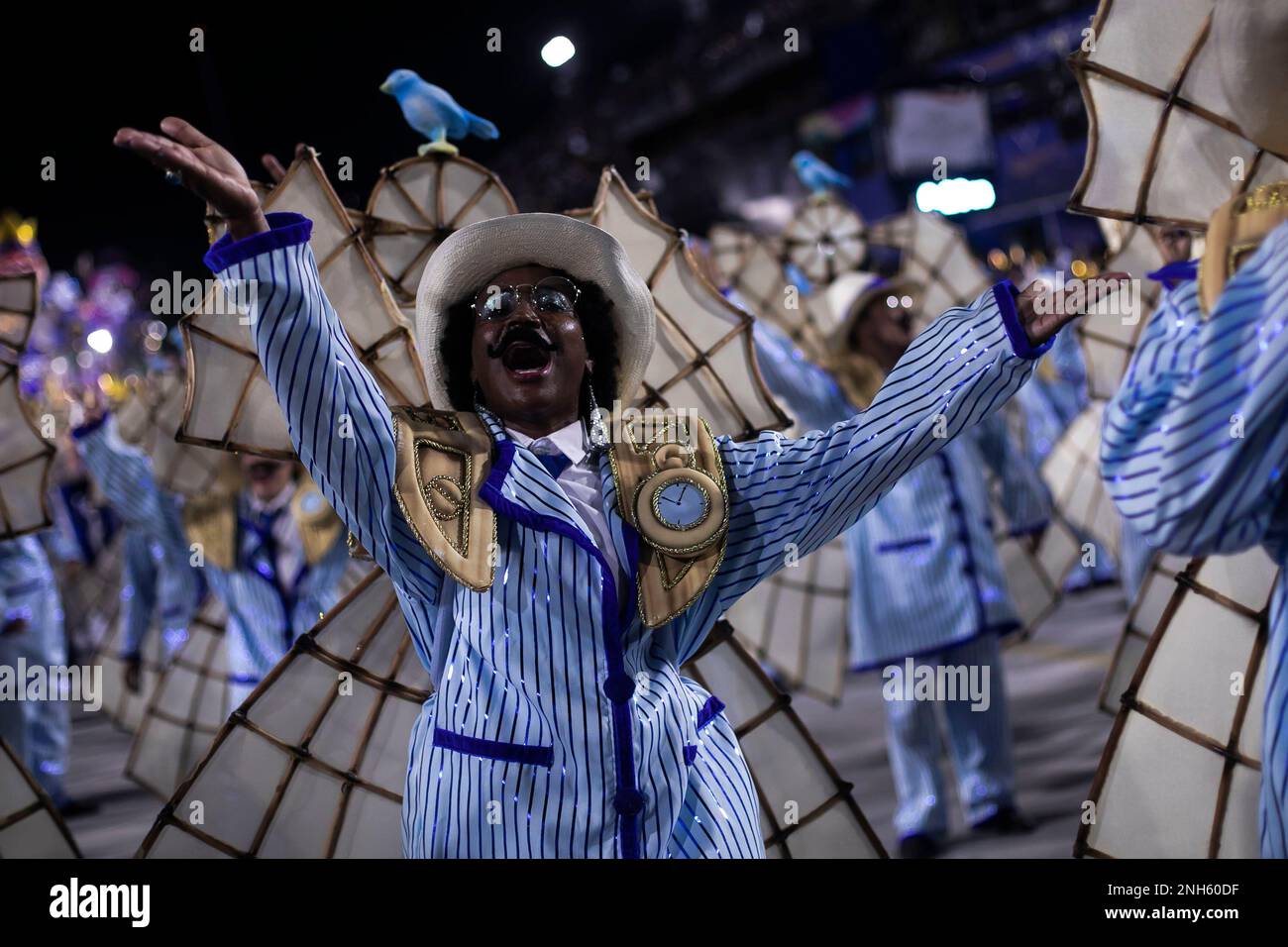 A performer from the Portela samba school parades during Carnival ...