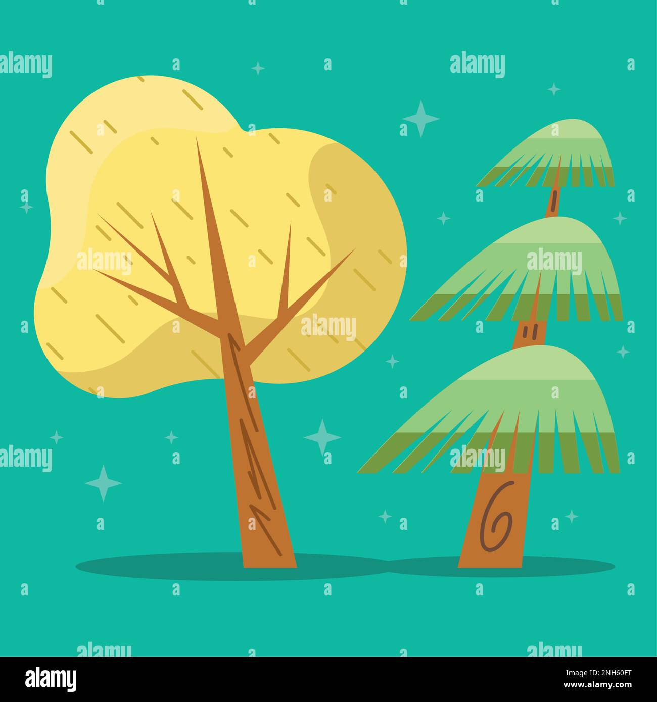trees plants nature set icons Stock Vector Image & Art - Alamy