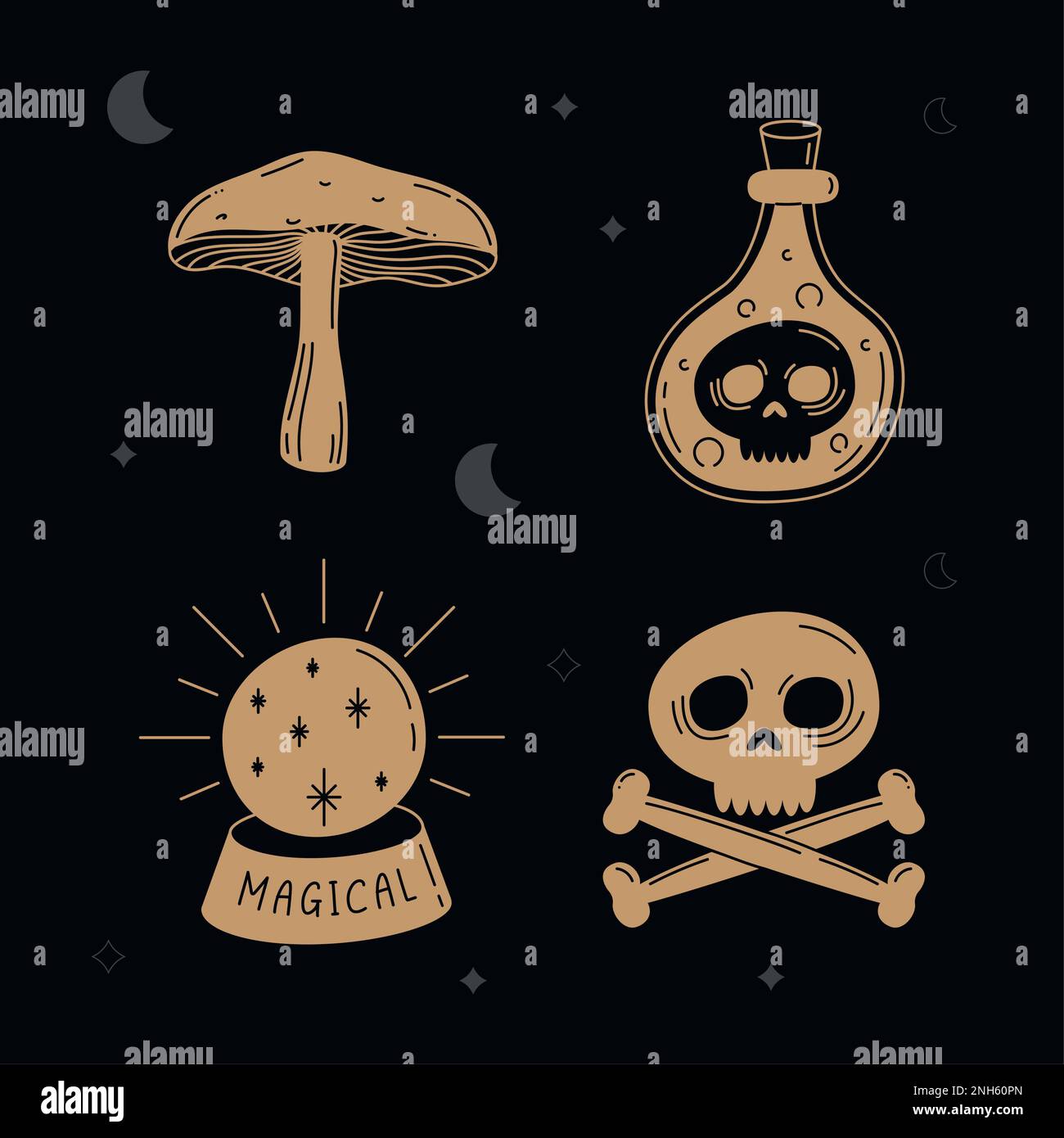 four alchemy sketch set icons Stock Vector Image & Art - Alamy