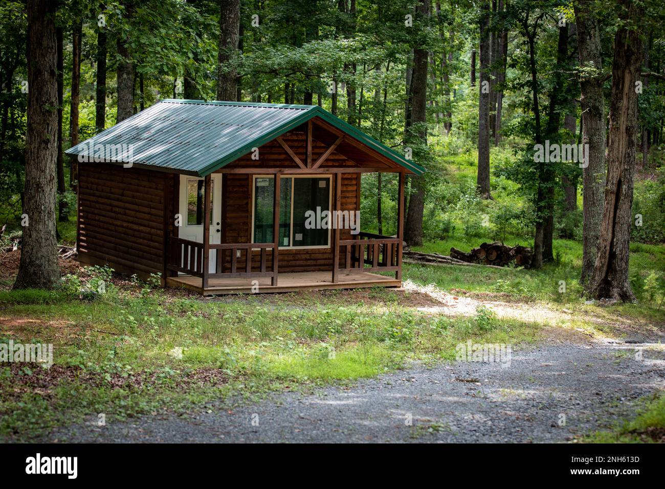 Newly built cabins are shown nestled in the forest at the Oak Area of ...