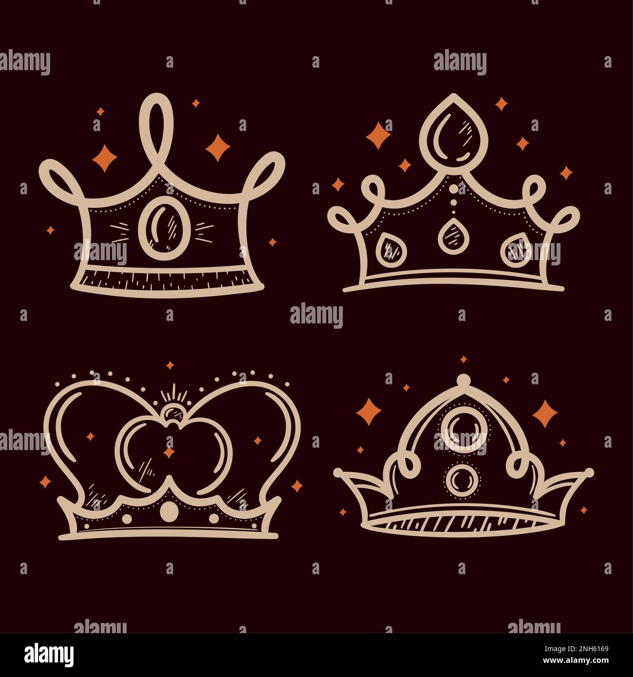 four golden crowns set icons Stock Vector Image & Art - Alamy